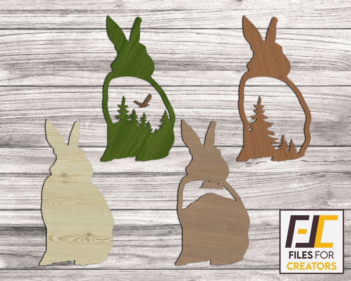 Rabbit Laser Cut, Svg Dxf Files. Cnc Files for Wood. Wall Art, Decal ...