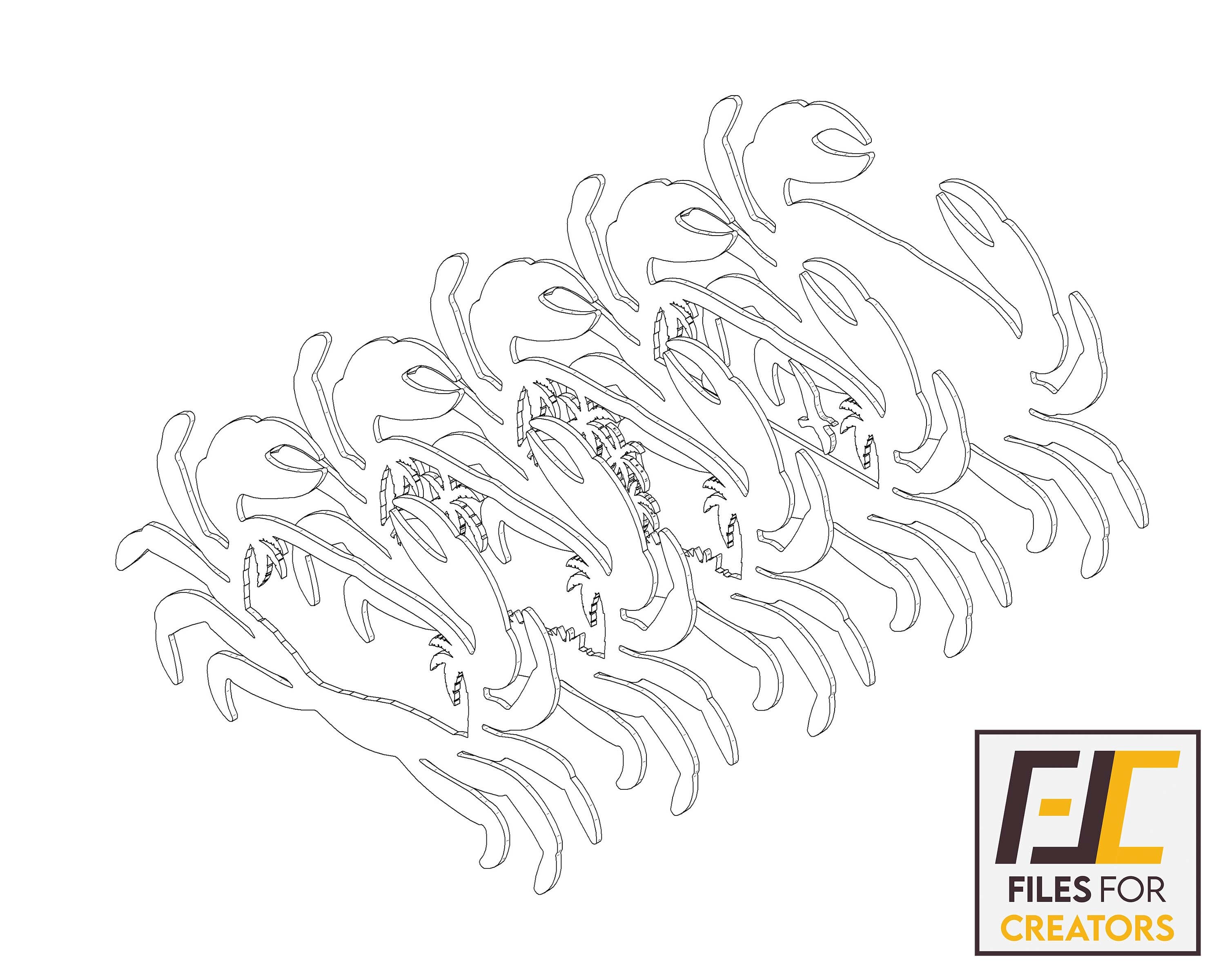 Crab Beach Scene Laser Cut Files: SVG DXF CNC Glowforge Ready - Etsy