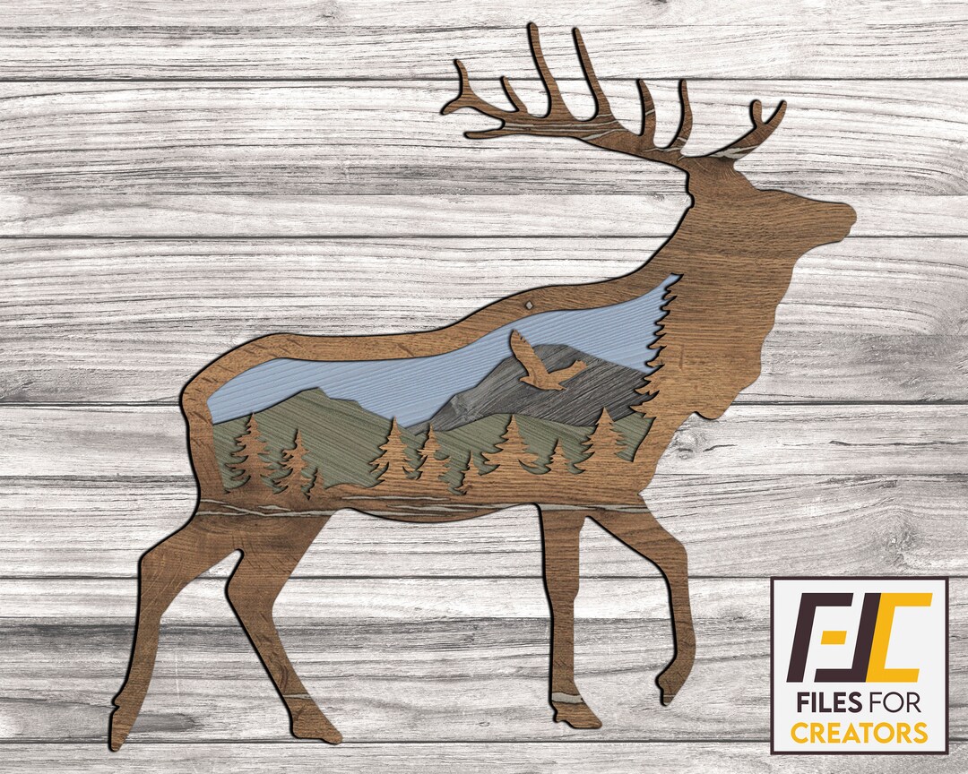 Deer / Elk Laser Cut, Svg Dxf Files. Cnc Files for Wood. Wall Art ...