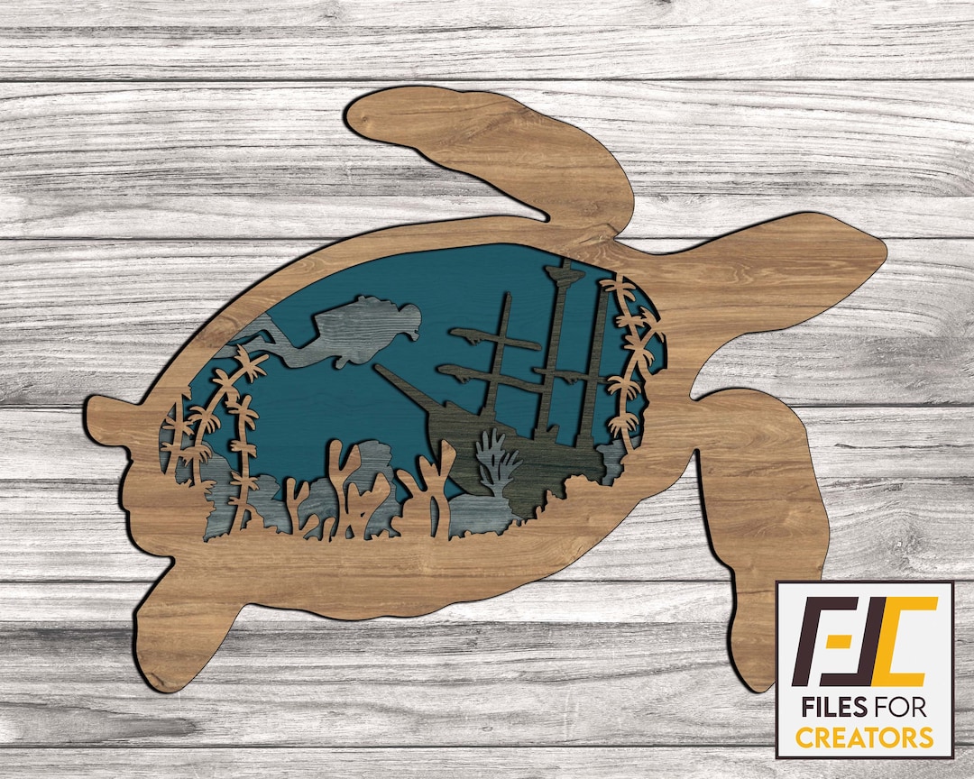 Turtle Laser Cut, Svg Dxf Files. Cnc Files for Wood. Glowforge Ready ...
