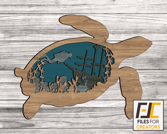 Turtle Laser Cut Svg Dxf Files. Cnc Files for Wood. Glowforge - Etsy
