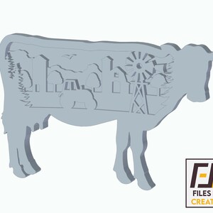Cow Farm Scene Laser Cut Files: SVG DXF CNC Glowforge Ready - Etsy