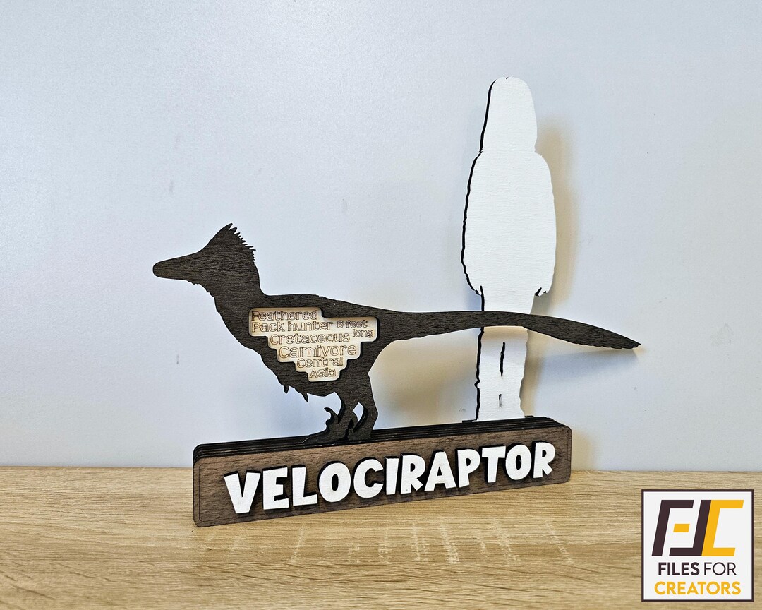 Velociraptor / Dinosaur / Laser Cut SVG, DXF File - Instant Download ...