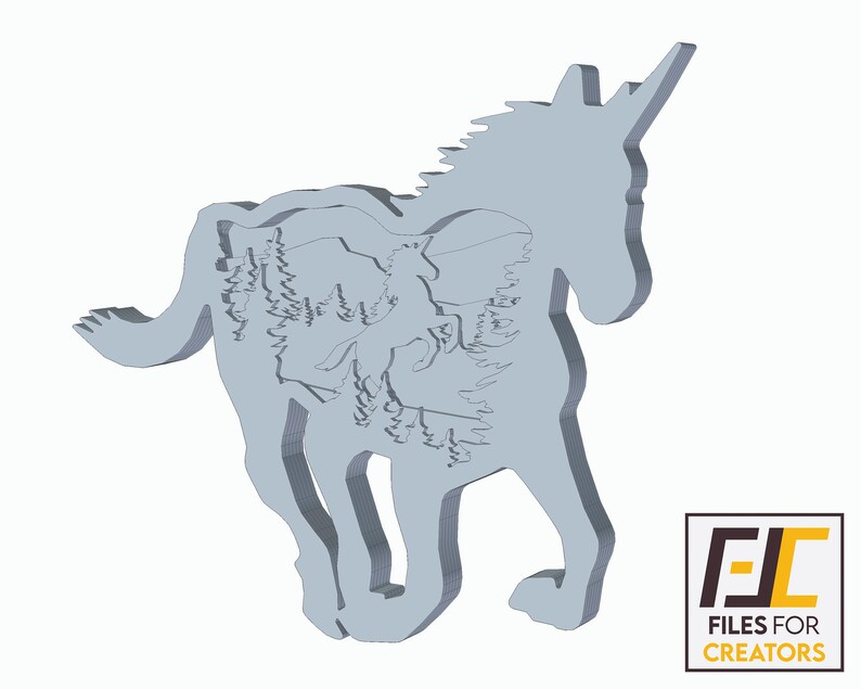 Unicorn Laser Cut, Svg Dxf Files. Cnc Files for Wood. Glowforge Ready ...