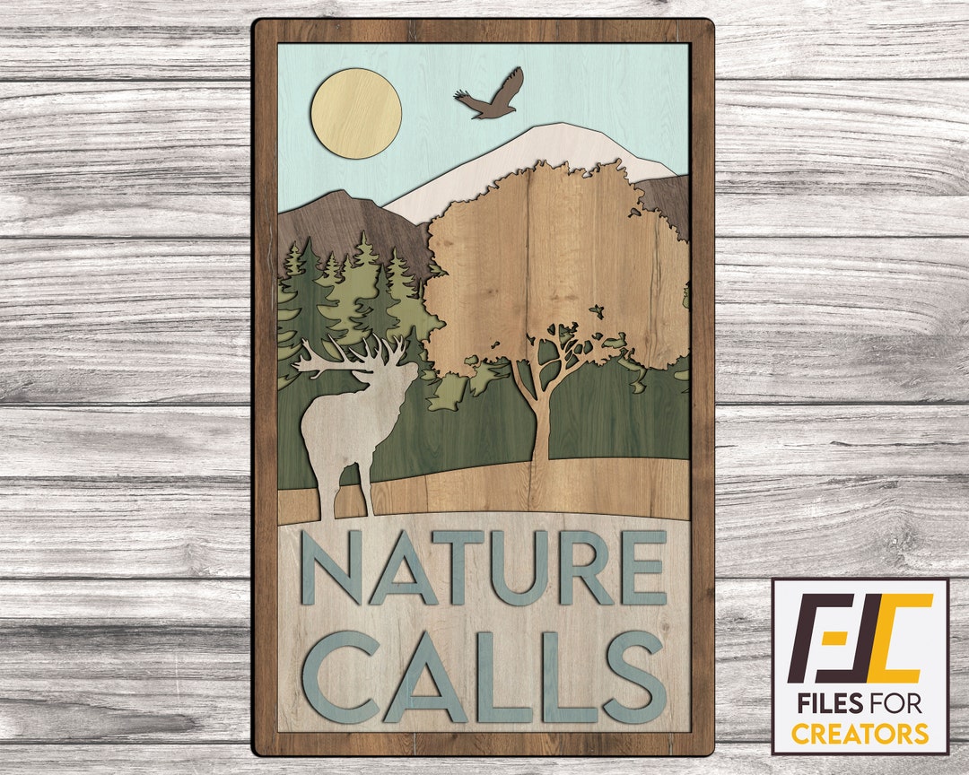 Nature Calls SVG Laser Cut File: CNC Wood Art, Vector Model - Etsy
