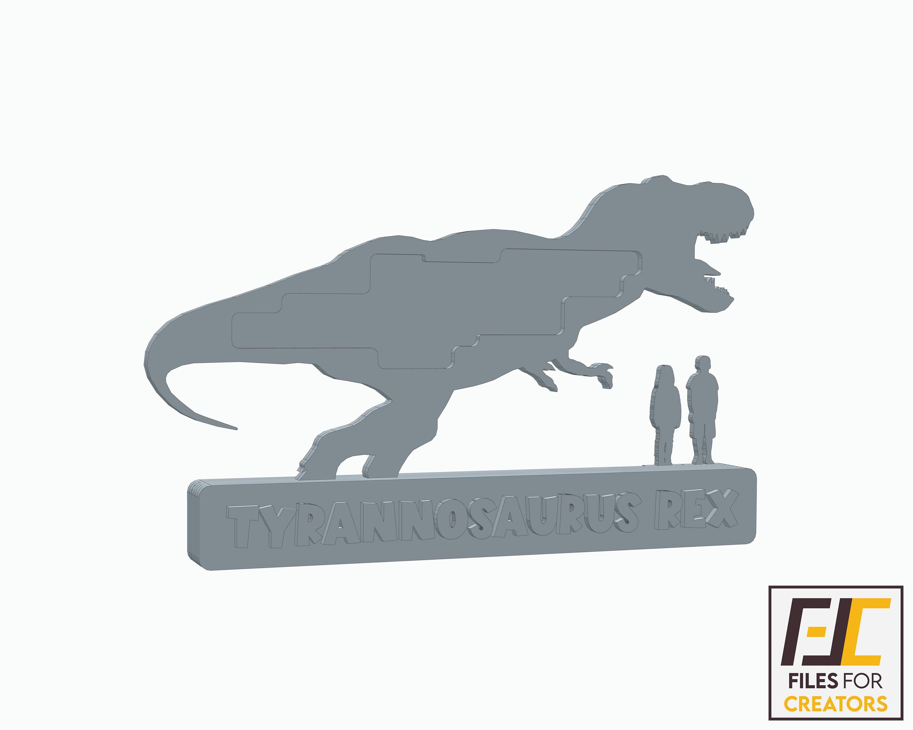 Laser Cut Tyrannosaurus Rex SVG File: DIY Dinosaur Decor (digital ...