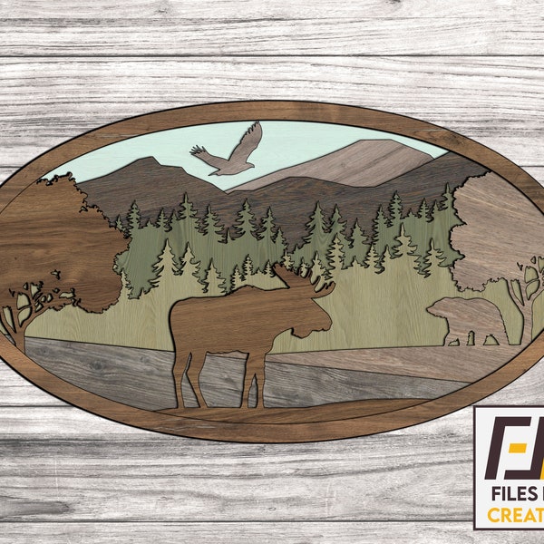 Laser Cut Layered Wood Forest Scene - Etsy