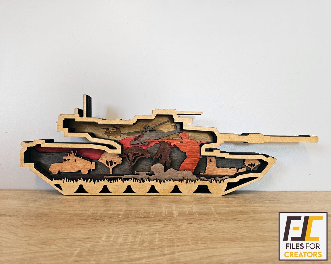 Tank Laser Cut SVG, DXF File - Instant Download for DIY Woodworking ...