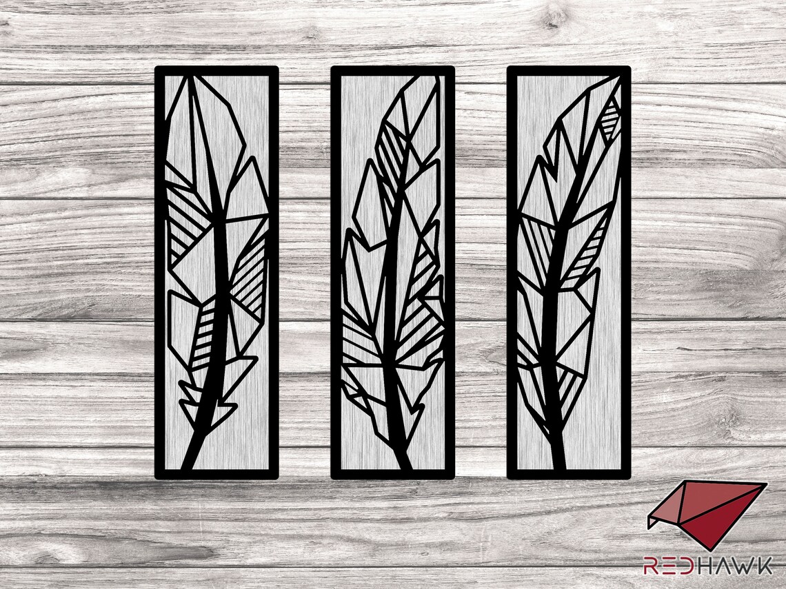 Feathers laser cut svg dxf files. Cnc files for wood. wall | Etsy