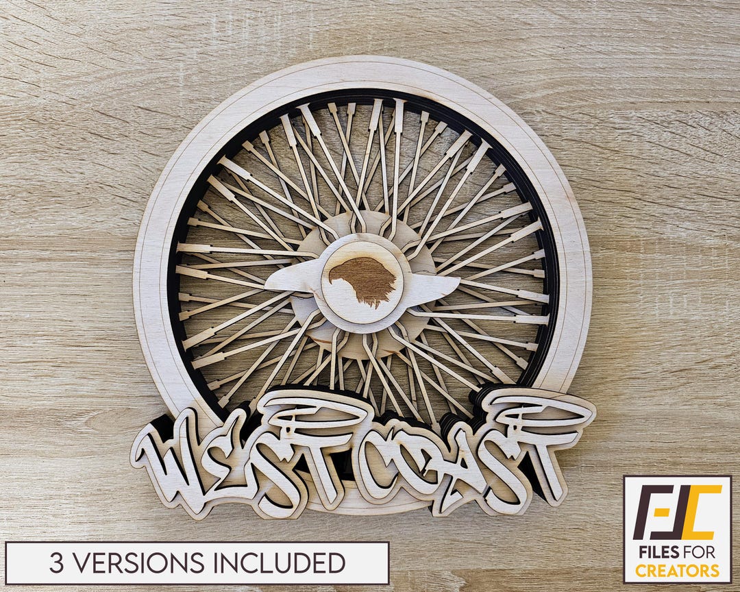 Low Rider Rim Laser Cut File: East Coast, West Coast SVG DXF (digital ...