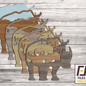 Rhino Laser Cut, Svg Dxf Files. Cnc Files for Wood. Glowforge Ready ...