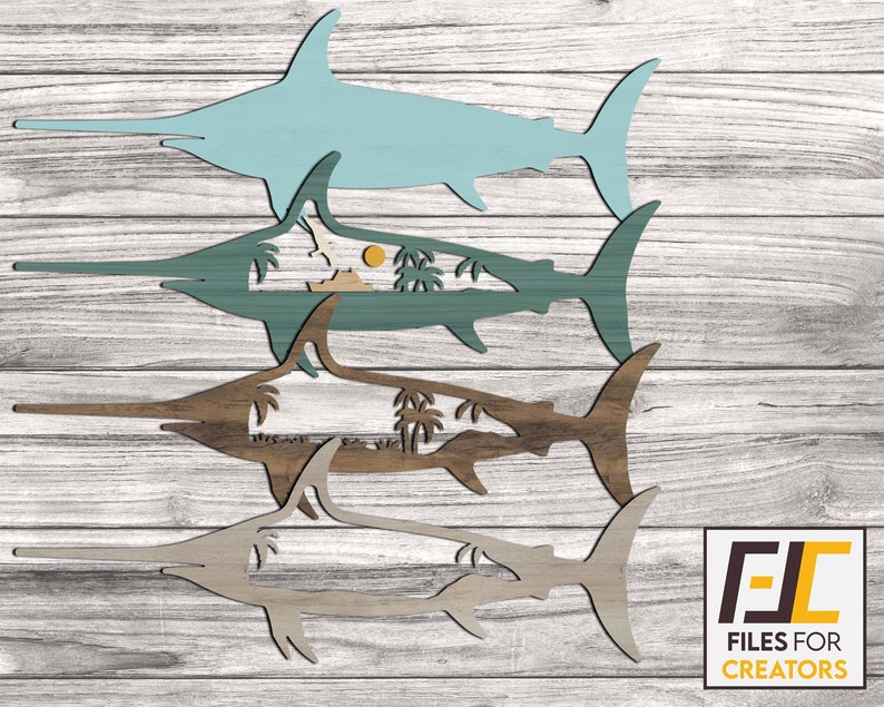 Swordfish Laser Cut Svg Dxf Files. Cnc Files for Wood. - Etsy
