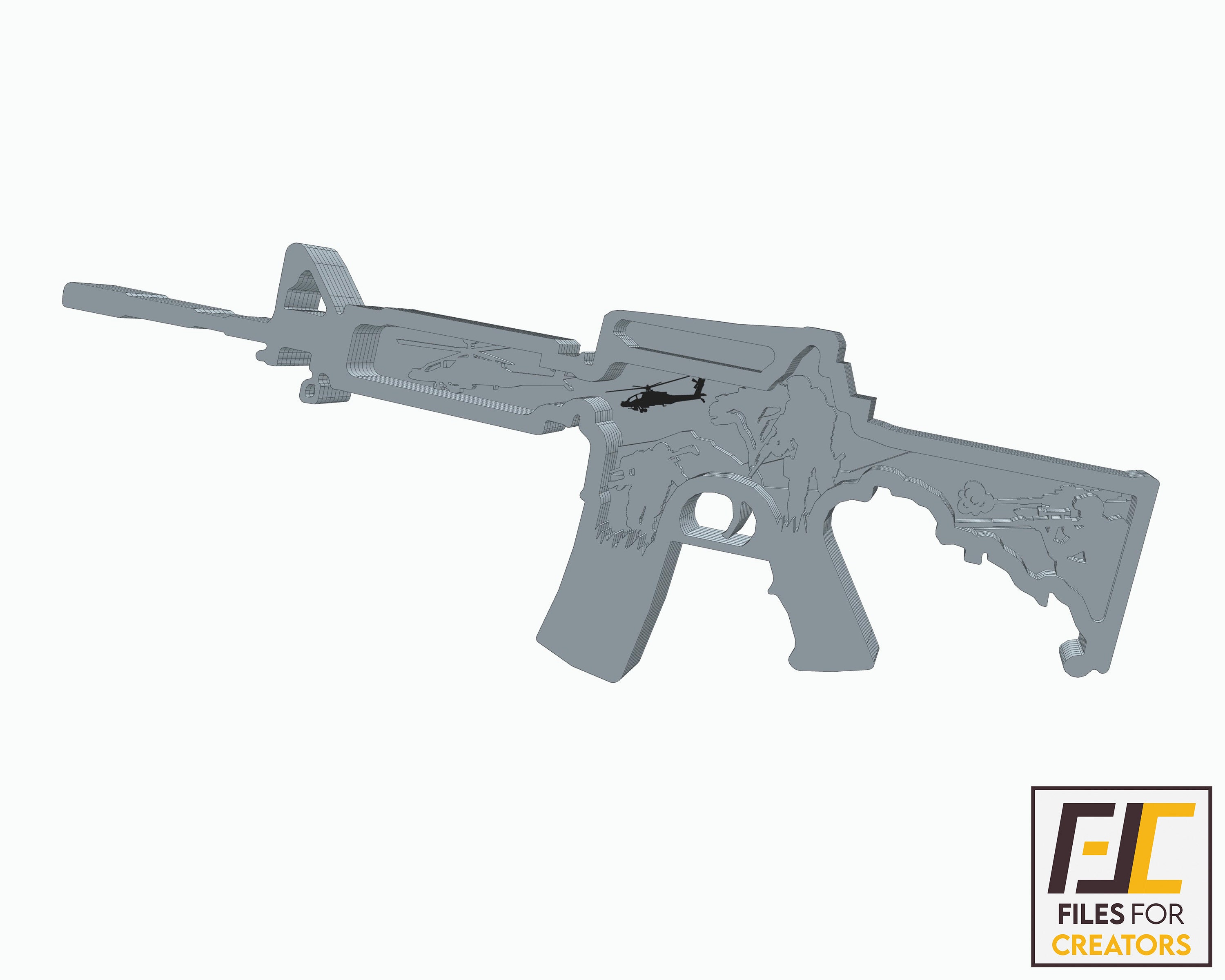 M16 M4 Rifle Laser Cut SVG, DXF File - Instant Download for DIY ...