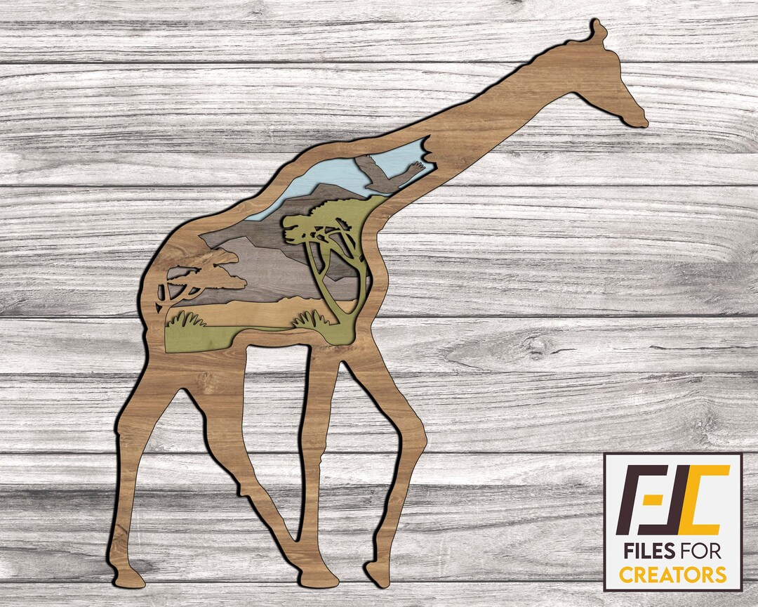 Giraffe Laser Cut, Svg Dxf Files. Cnc Files for Wood. Glowforge Ready ...