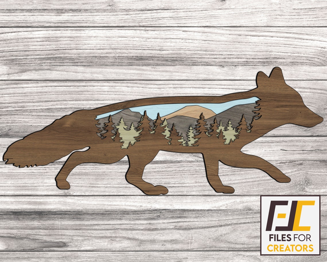 Fox Laser Cut Svg Dxf Files. Cnc Files for Wood. Glowforge | Etsy