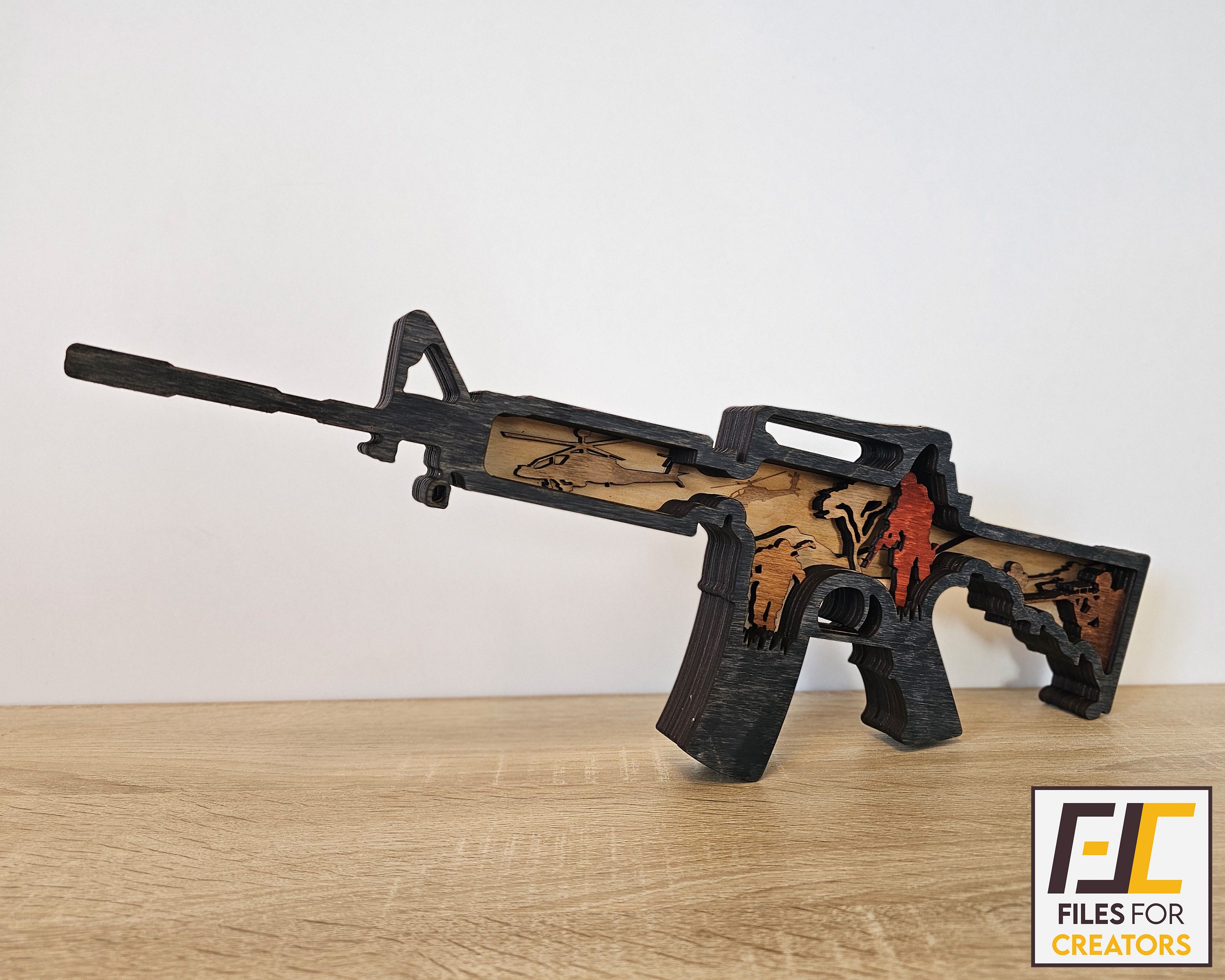M16 M4 Rifle Laser Cut SVG, DXF File - Instant Download for DIY ...