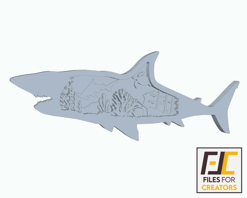Shark Laser Cut, Svg Dxf Files. Cnc Files for Wood. Glowforge Ready ...