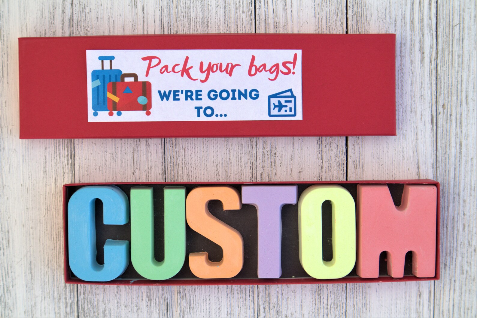 Surprise Vacation Destination Reveal Sidewalk Chalk Custom - Etsy UK