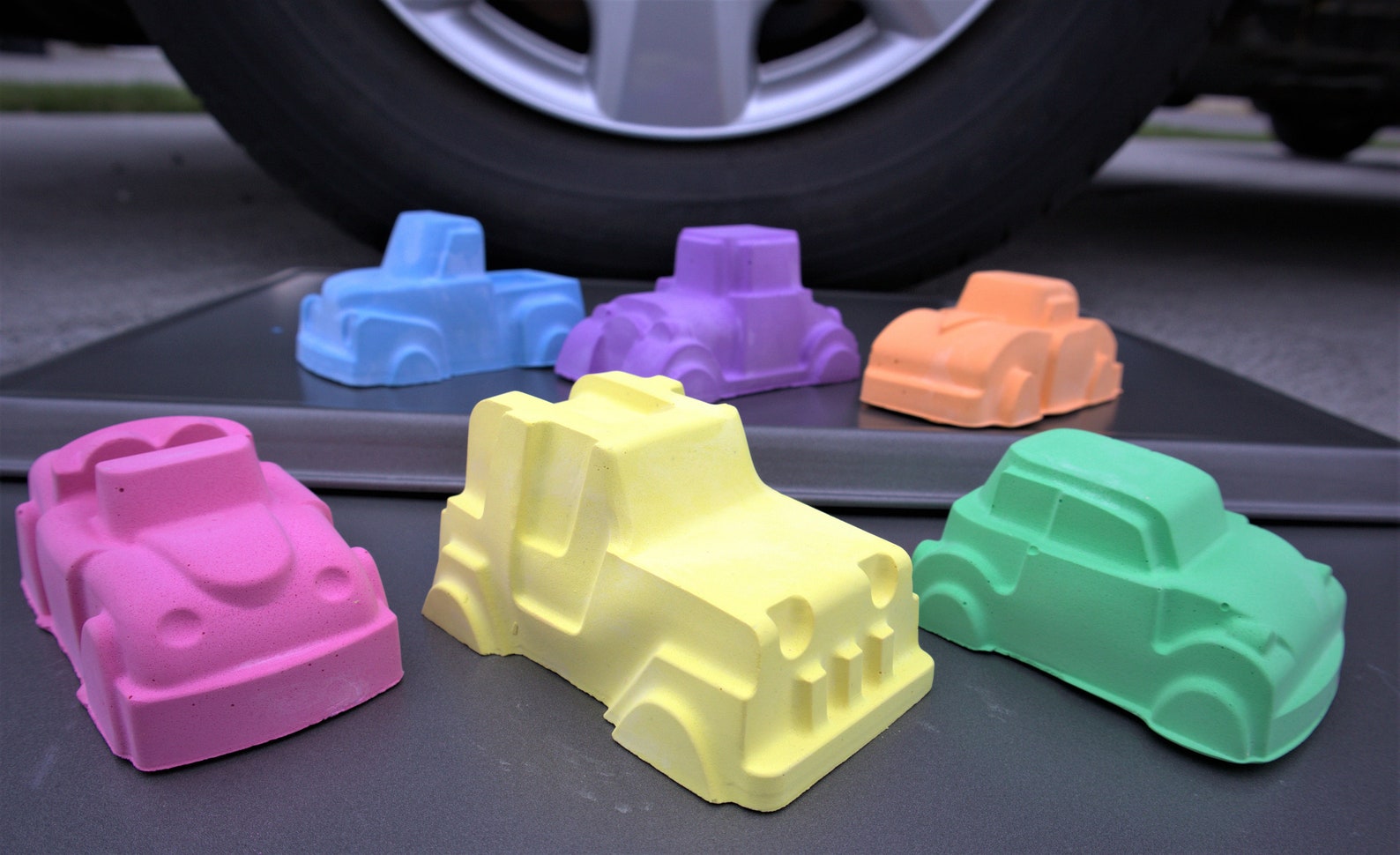 Cars and Trucks Birthday Party Sidewalk Chalk - Race Car Truck Birthday ...