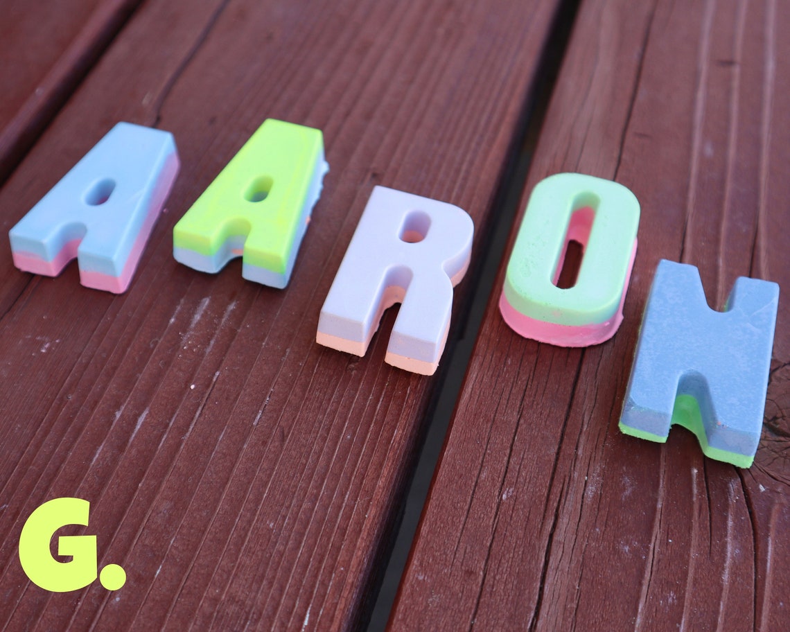 Personalized NAME SIDEWALK CHALK 2 Tone Multi Colored Custom | Etsy