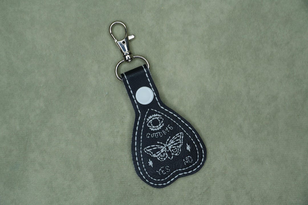 Planchette With Moth Embroidered Vinyl Keychain | Witchy Gothic ...