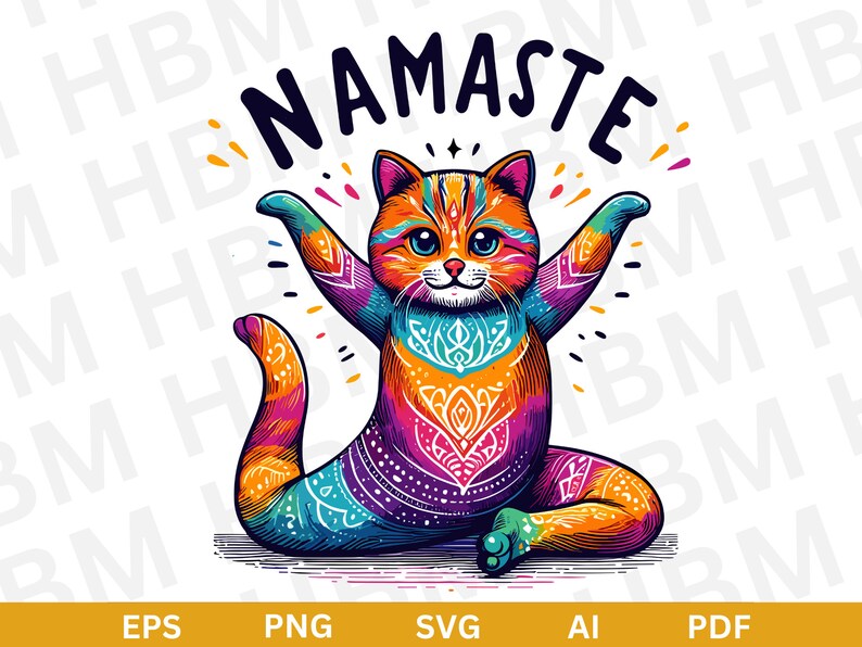 Kitten Yoga PNG Clipart Gift for Cat Lovers Zen Kitty - Etsy