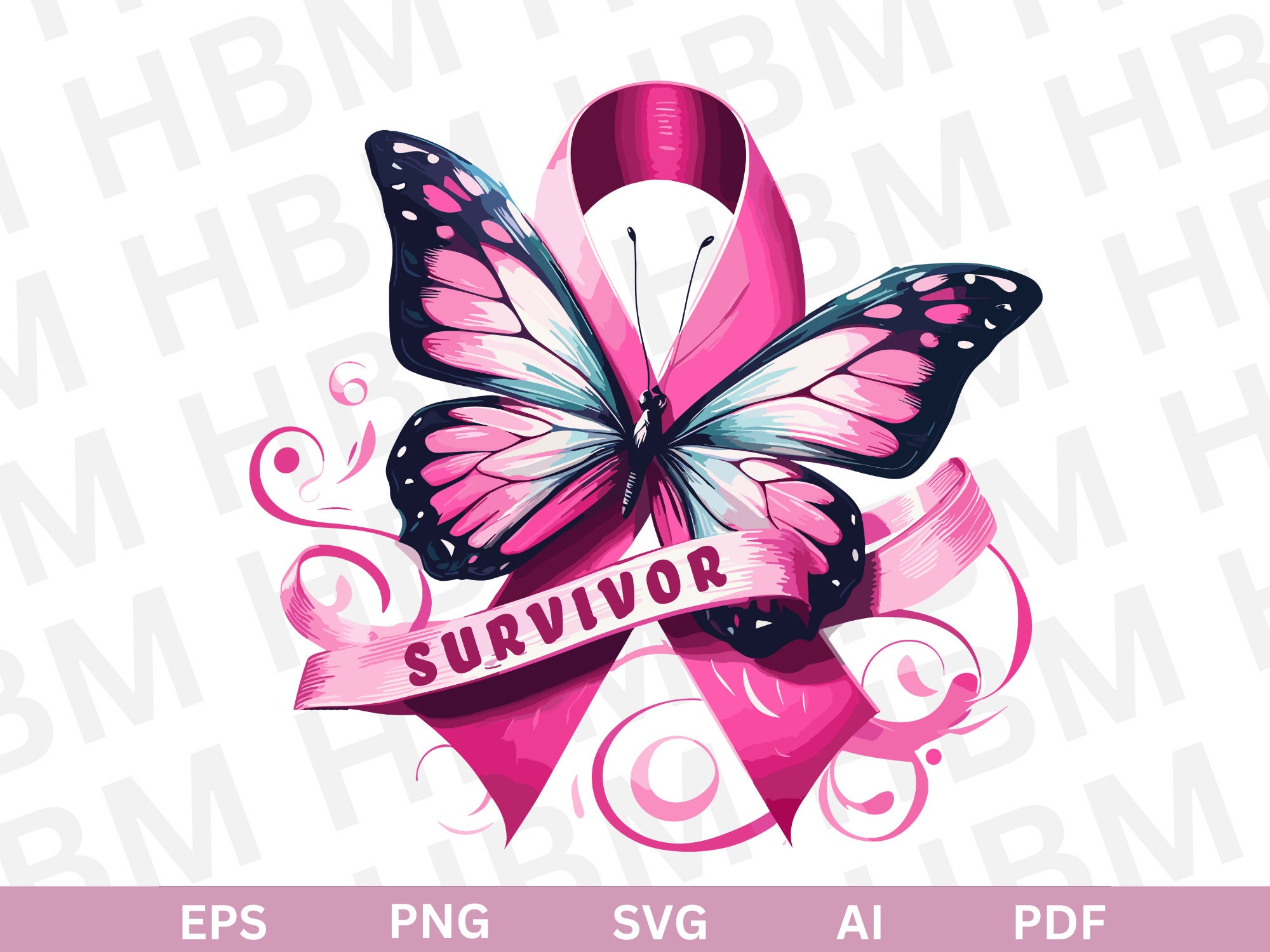 Breast Cancer Survivor Png Sublimation Pink Butterfly Breast Cancer