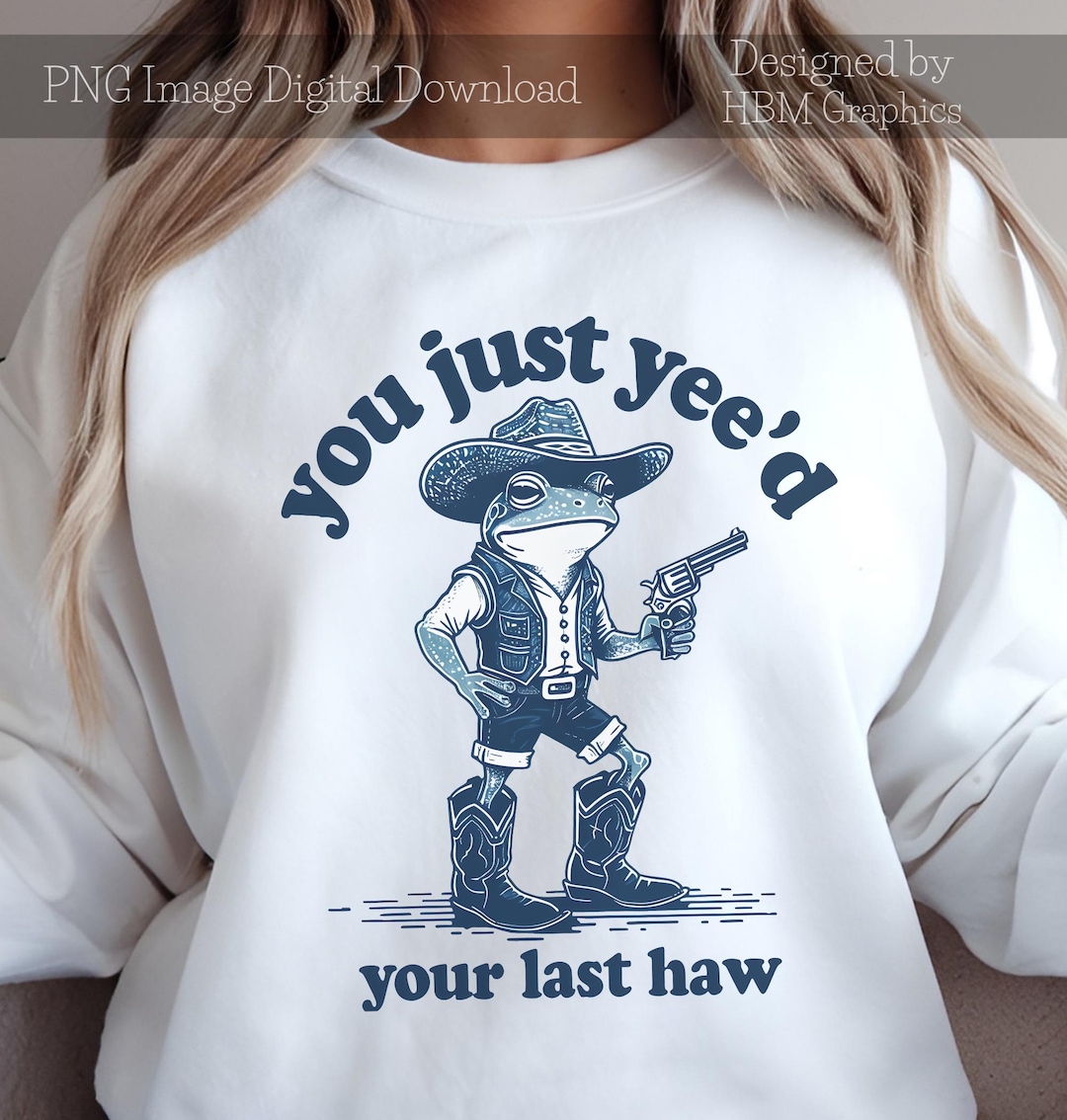 Cowboy Frog PNG, Western Sublimation Design, Funny Yeehaw Clipart ...