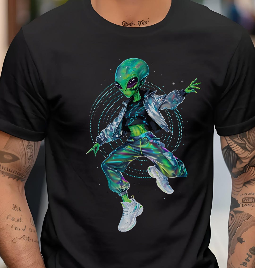 Alien Streetwear PNG, Trendy UFO Alien Clipart, Neon Galaxy Sublimation ...