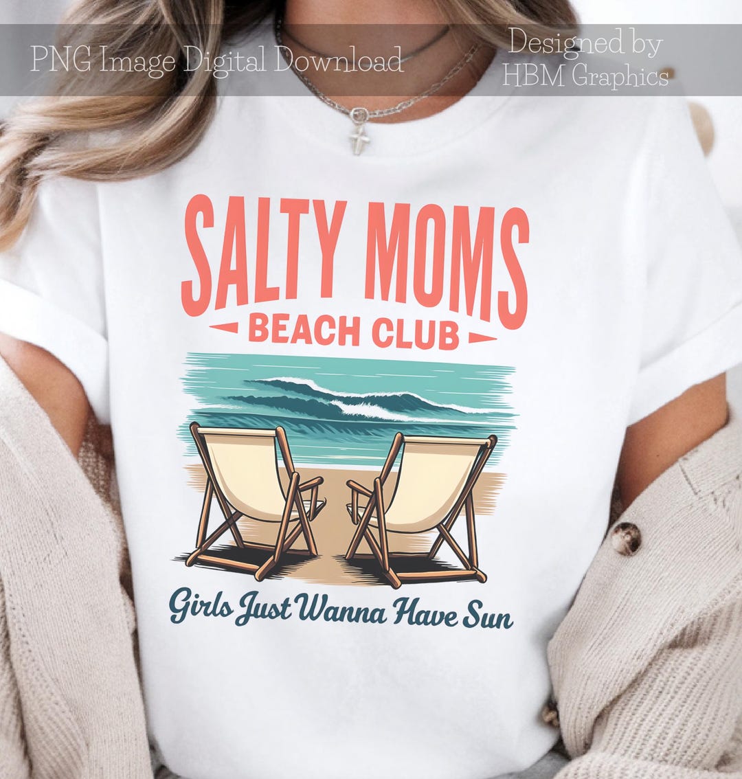 Retro Salty Moms Beach Club Png Trendy Summer Vibes Aesthetic Beach