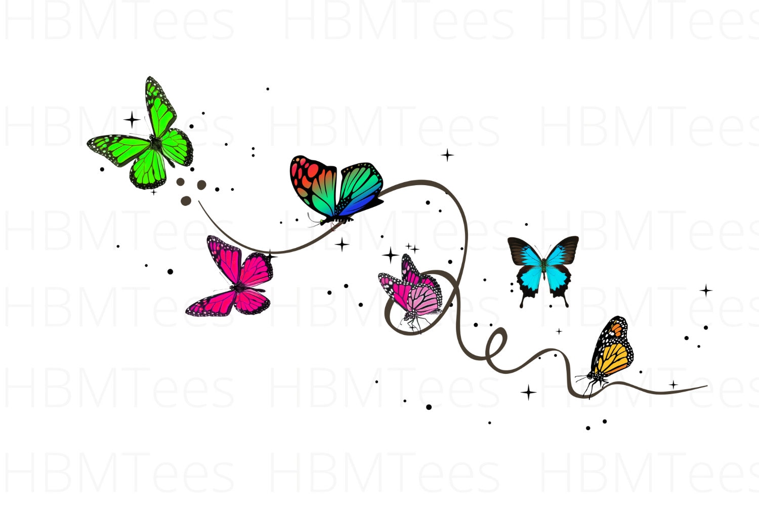 Colorful Butterflies Flying