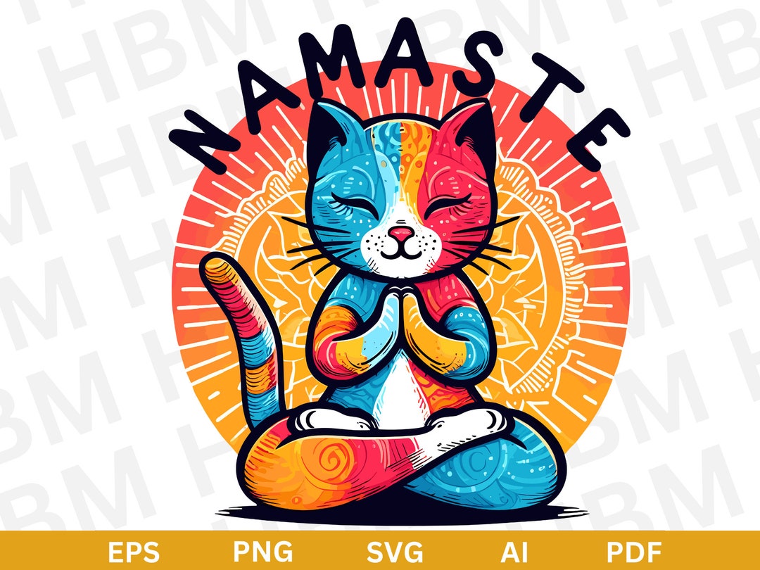 Cat Yoga PNG Clipart, Gift for Kitten Lovers, Zen Kitty, Purr-fectly ...