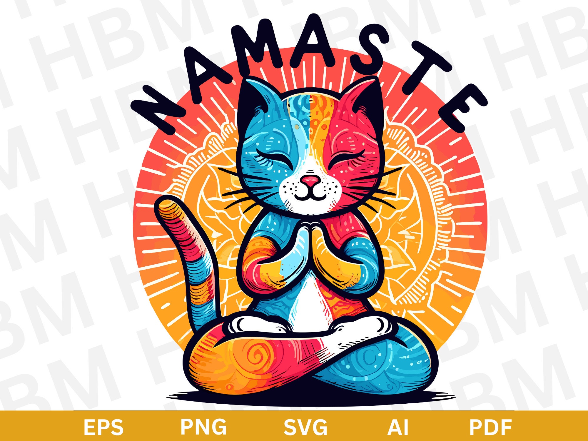 Cat Yoga PNG Clipart Gift for Kitten Lovers Zen Kitty - Etsy