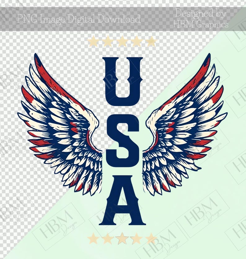 USA Wings PNG, American Flag Wings Clipart, Patriotic Sublimation ...