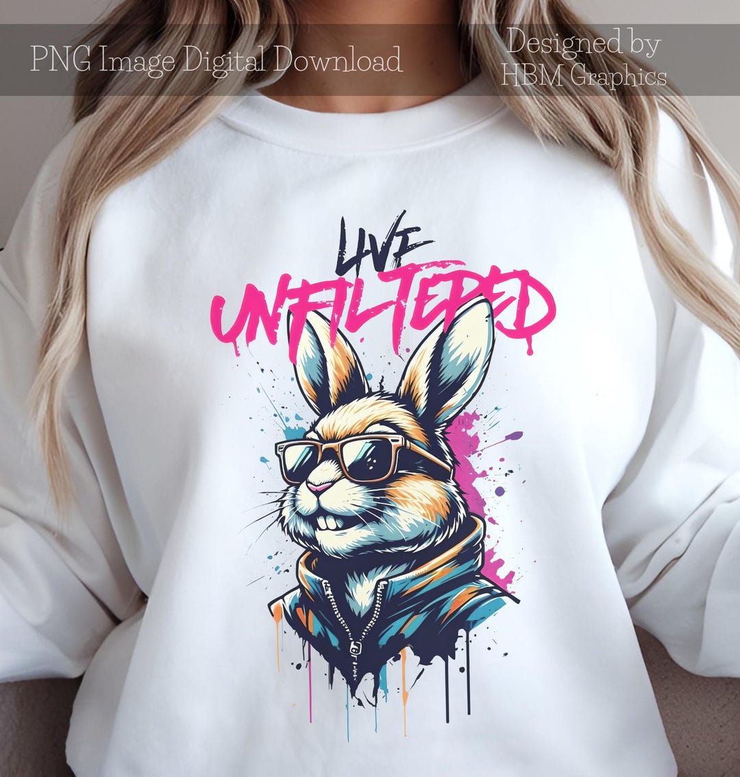 Cool Bunny Graffiti PNG, Street Art Rabbit, Hipster Bunny Sublimation ...