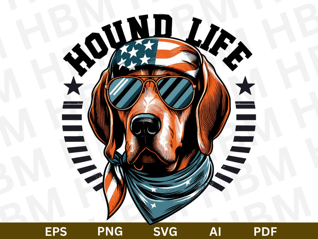 Americana Hound Dog PNG Clipart, Dog Owner SVG, Illustration Pet Lovers ...
