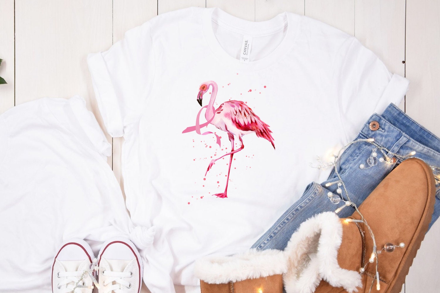 Breast Cancer Flamingo Sublimation Flower Pink Breast - Etsy