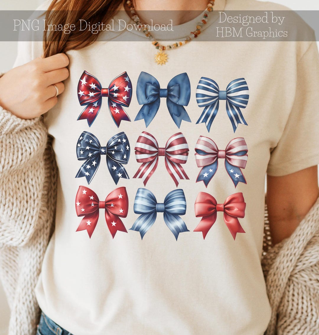 Patriotic Coquette Bows PNG, USA 4th of July Clipart, 4th of July ...