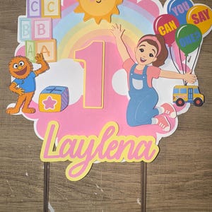 Ms. Rachel Custom First Birthday Cake Topper: Rainbow, Balloons - Etsy