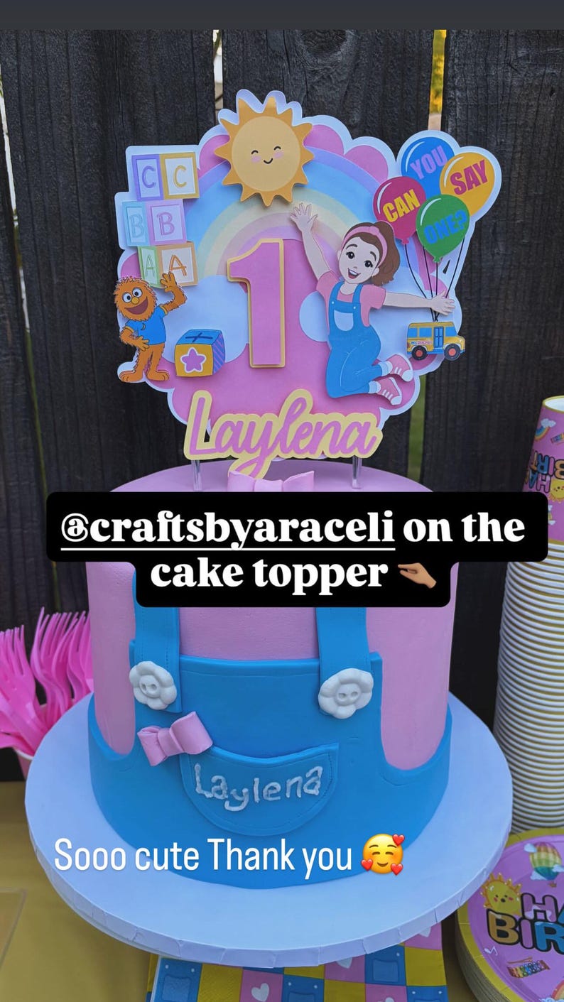 Ms. Rachel Custom First Birthday Cake Topper: Rainbow, Balloons - Etsy