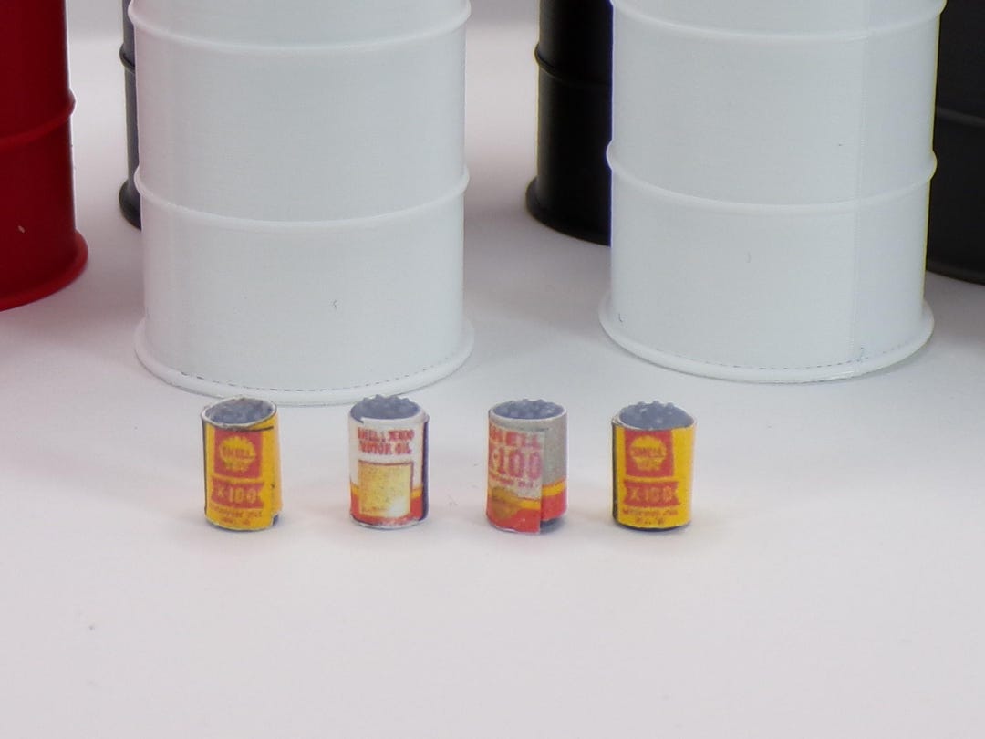 1:24 Scale Oil Cans - Perfect for Garage Dioramas & Workshop Scenes - Etsy