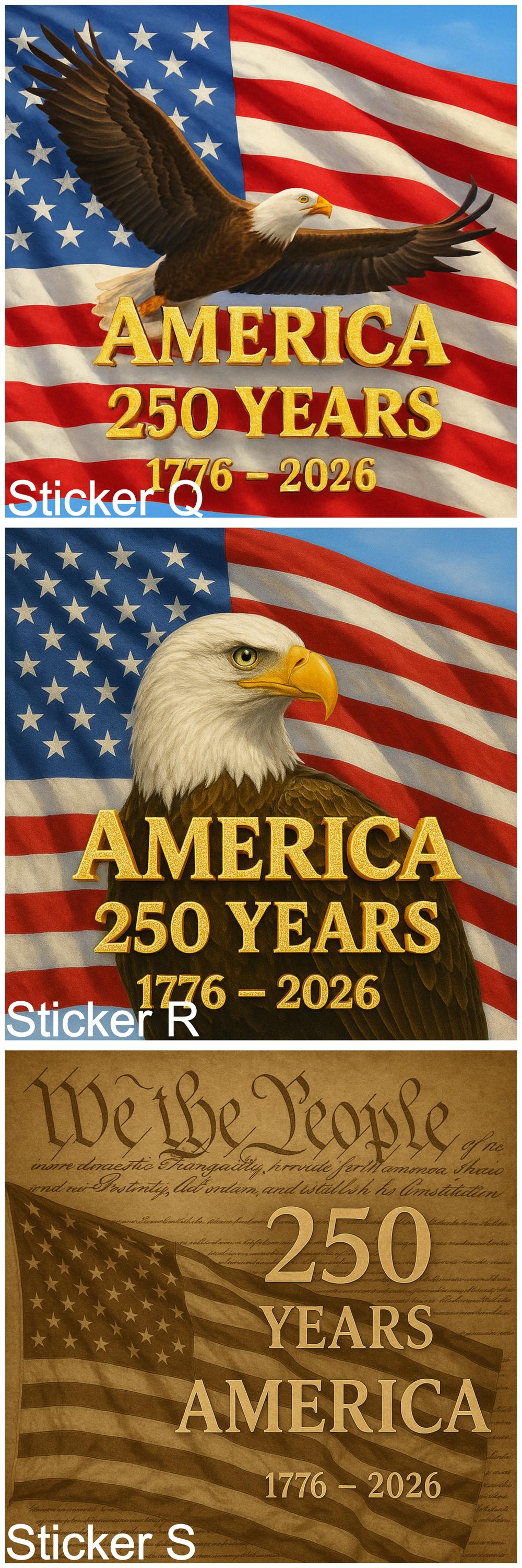 America @ 250 Stickers - 4" Stickers to Celebrate the United States ...