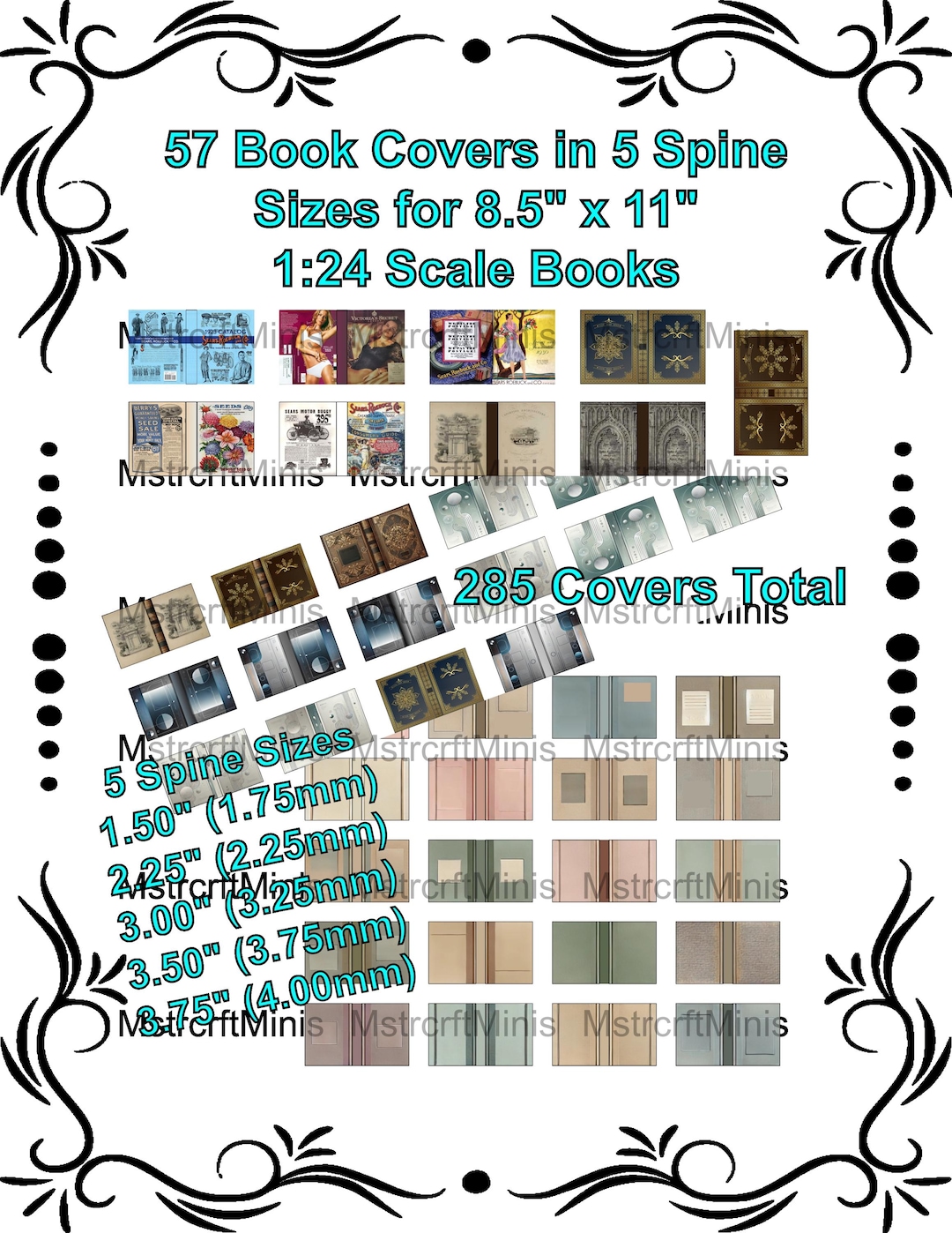1:24 Scale Book Covers for 8.5 X 11 Scale Books - Pairs Well With Our ...