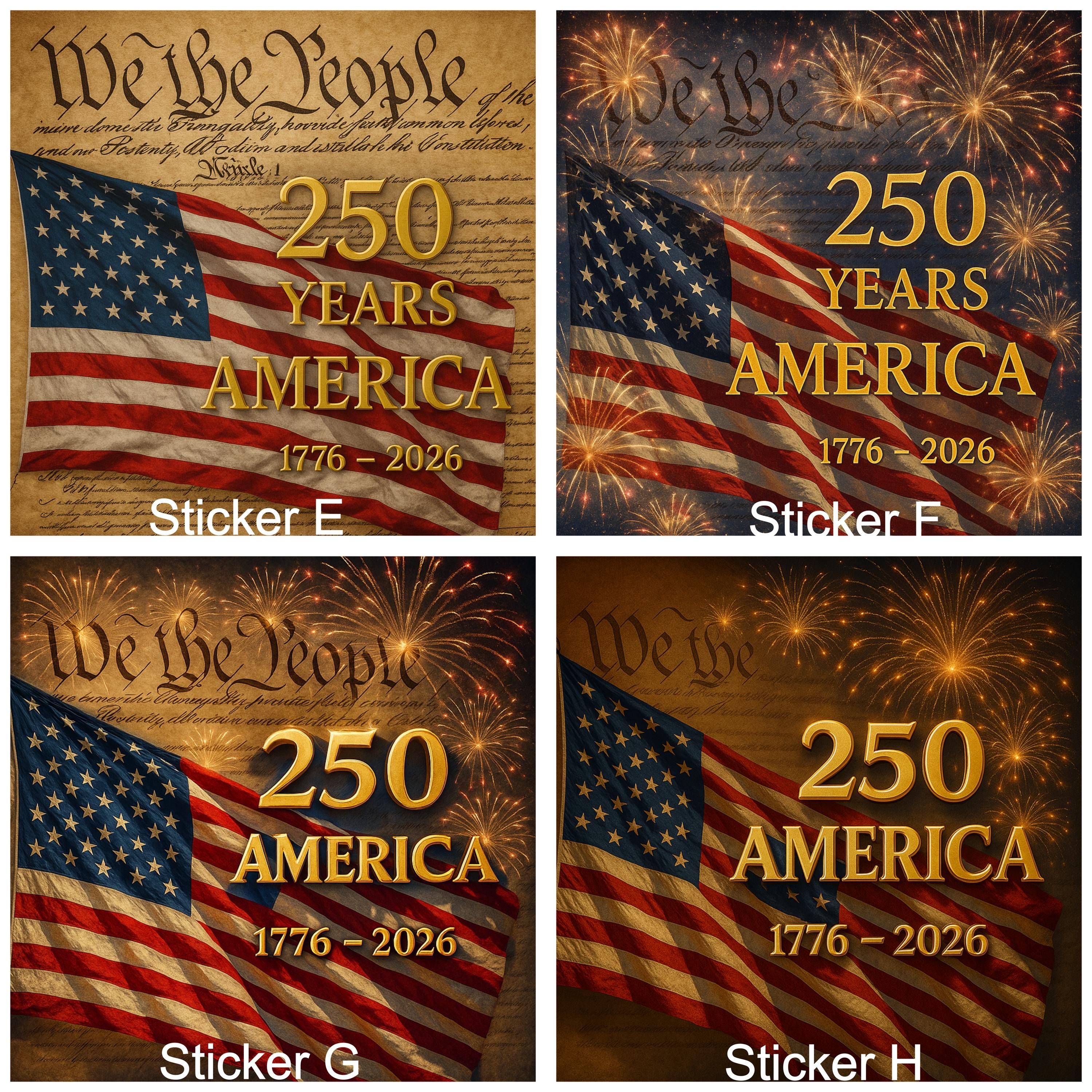America @ 250 Stickers - 4" Stickers to Celebrate the United States ...