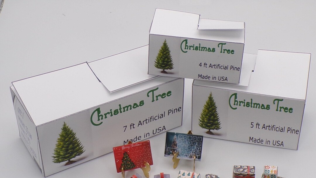 1:24 Scale Christmas Tree Boxes - 3 Sizes (4 Ft, 5ft, 7ft) - Etsy