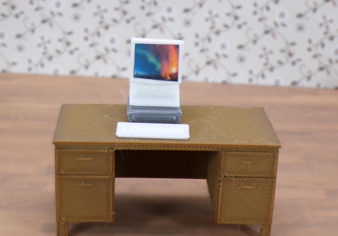 1:24 Scale Desktop Computer, Monitor, and Keyboard - Two (2) Models to ...