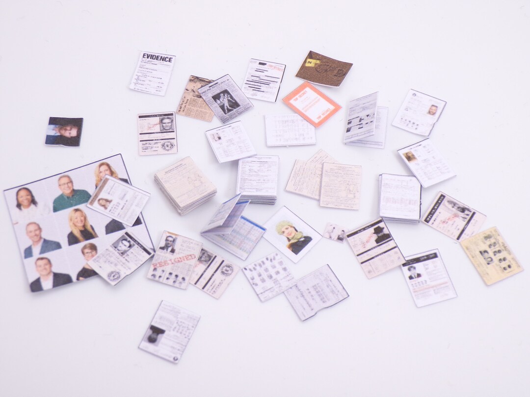 1:24 Scale Secret Agent Files and Paperwork - Etsy
