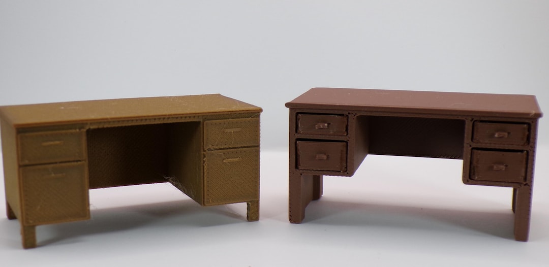 1:24 Scale Office Desk - 2 Versions to Choose From - Etsy