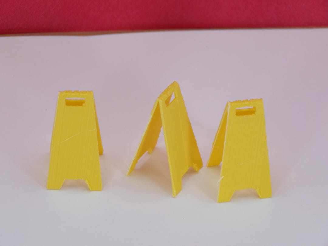 1:24 Scale Miniature "wet Floor" Caution Sign | Dollhouse Janitor or ...