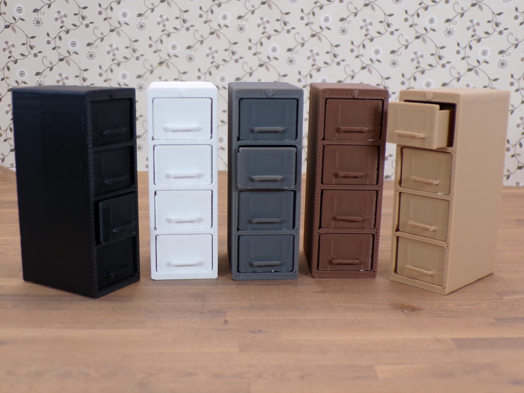 1:24 Scale Miniature Filing Cabinet With Working Drawers - Etsy